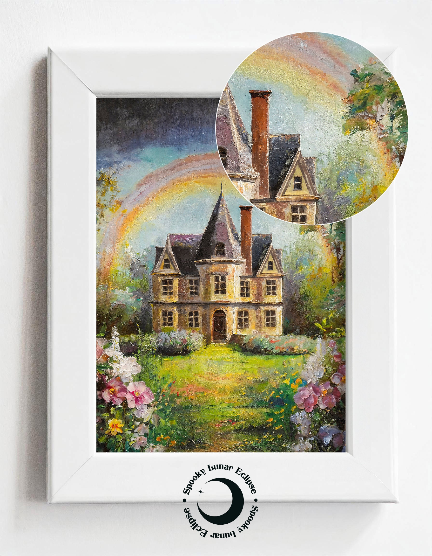 Old Victorian Mansion Art, Cottagecore Painting, Country Villa Oil ...