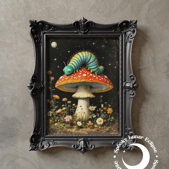 Alice Im Wunderland Raupe Auf Pilz Zeichnung