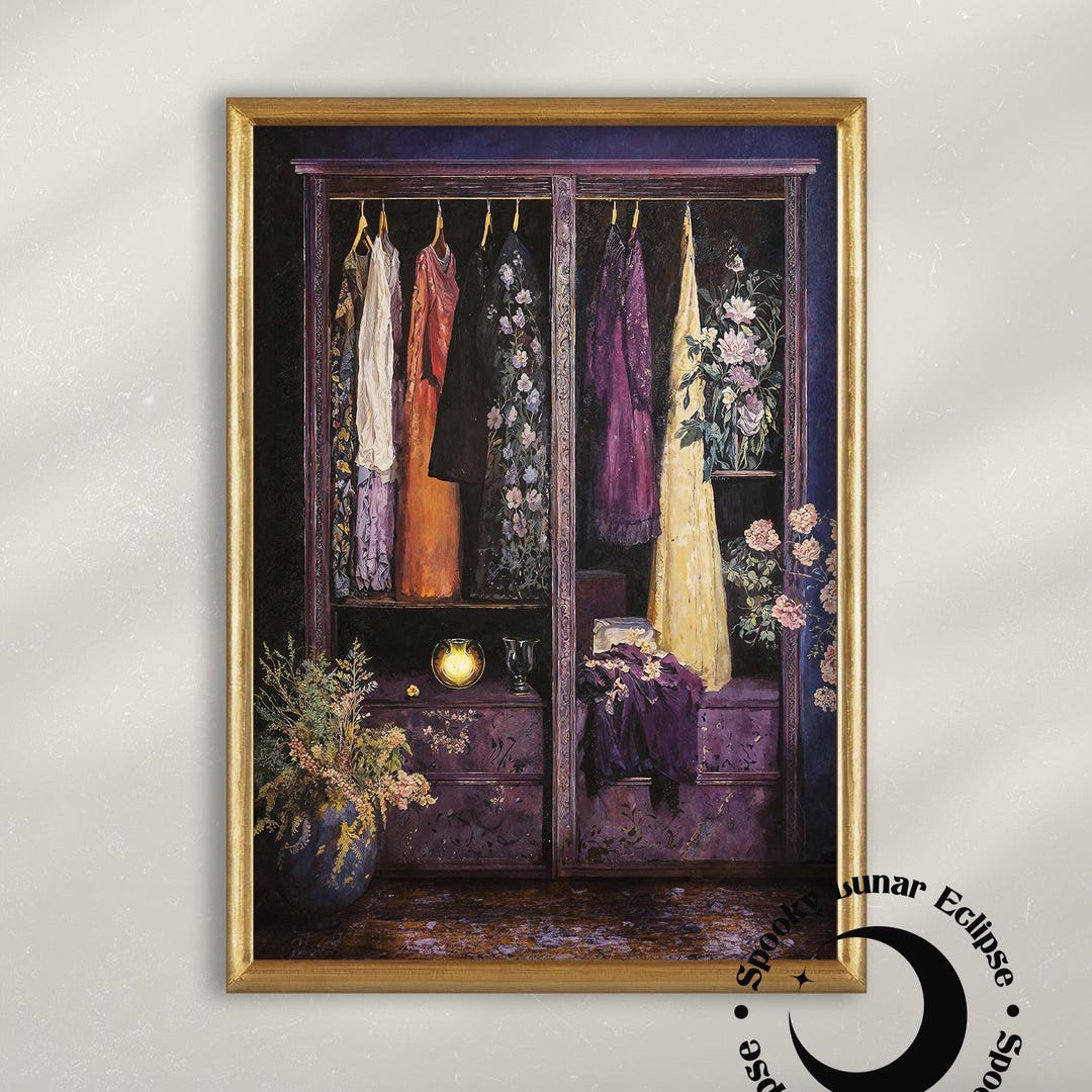 Gothic Vintage Wardrobe Print Art, Fairy Room Decor, Wardrobe Closet ...