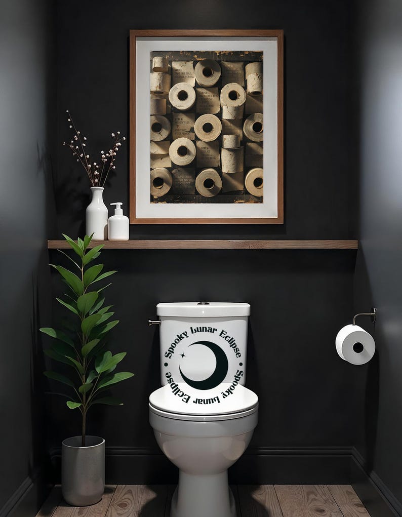 Vintage Funny Bathroom Print Art Toilet Paper WC Artwork Paper Roll ...