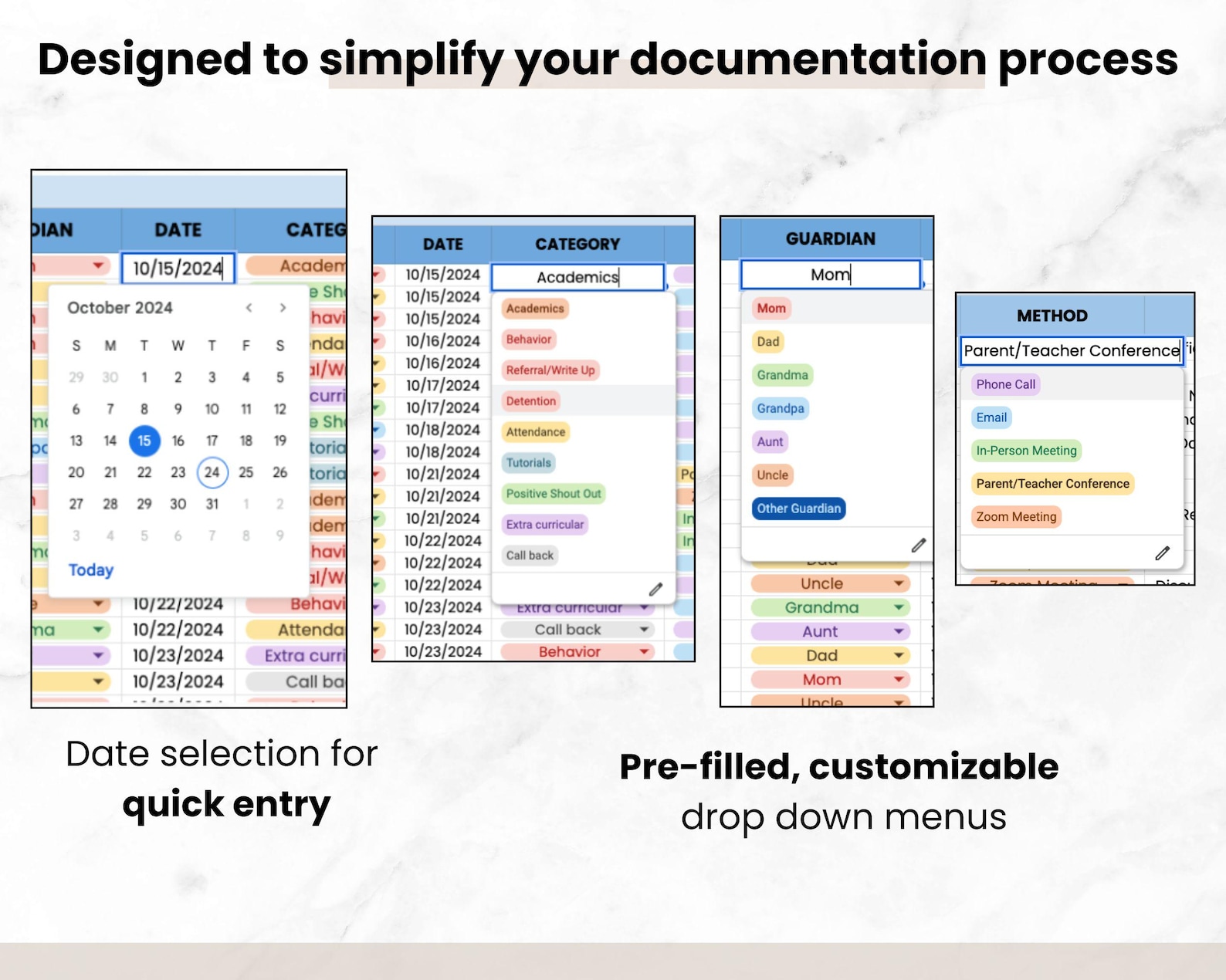 Digital Parent Communication Log for Teacher, Google Sheets Bookkeeping ...