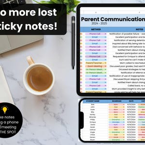 Digital Parent Communication Log for Teacher, Google Sheets Bookkeeping ...