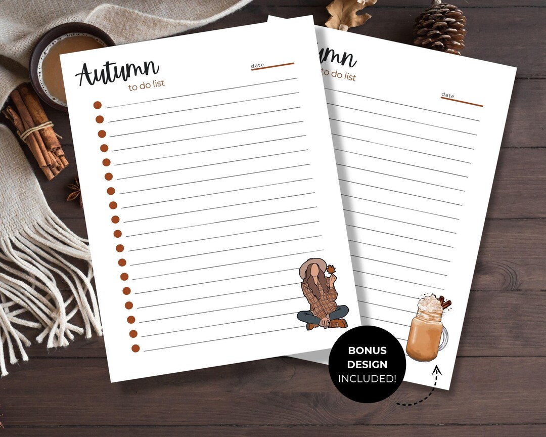 Autumn Vibes to Do List Printable, Fall Checklist, Seasonal Planner ...
