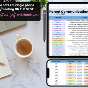 Digital Parent Communication Log for Teacher, Google Sheets Bookkeeping ...