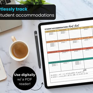 Student Accommodations Cheat Sheet for Teacher, IEP and 504 Tracker for ...