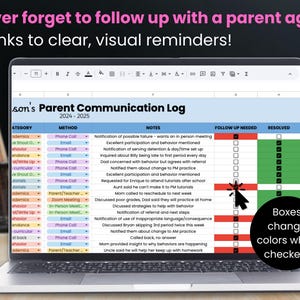 Digital Parent Communication Log for Teacher, Google Sheets Bookkeeping ...