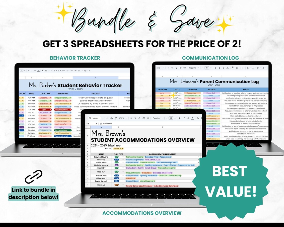 Digital Parent Communication Log for Teacher, Google Sheets Bookkeeping ...