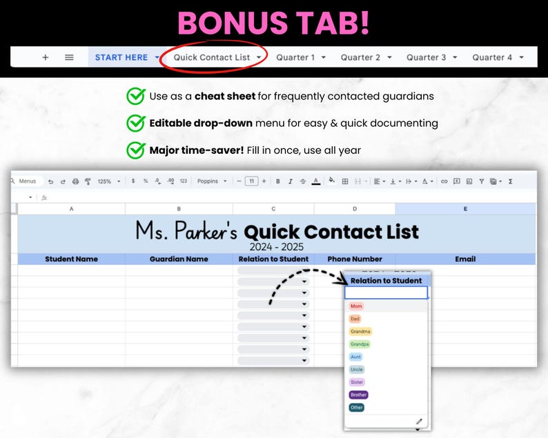 Digital Student Behavior Tracker for Teacher, Google Sheets Bookkeeping ...