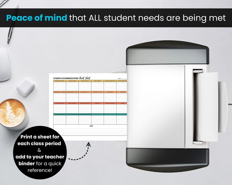 Student Accommodations Cheat Sheet for Teacher, IEP and 504 Tracker for ...