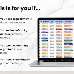 Digital Student Behavior Tracker for Teacher, Google Sheets Bookkeeping ...