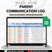 Digital Parent Communication Log for Teacher, Google Sheets Bookkeeping ...