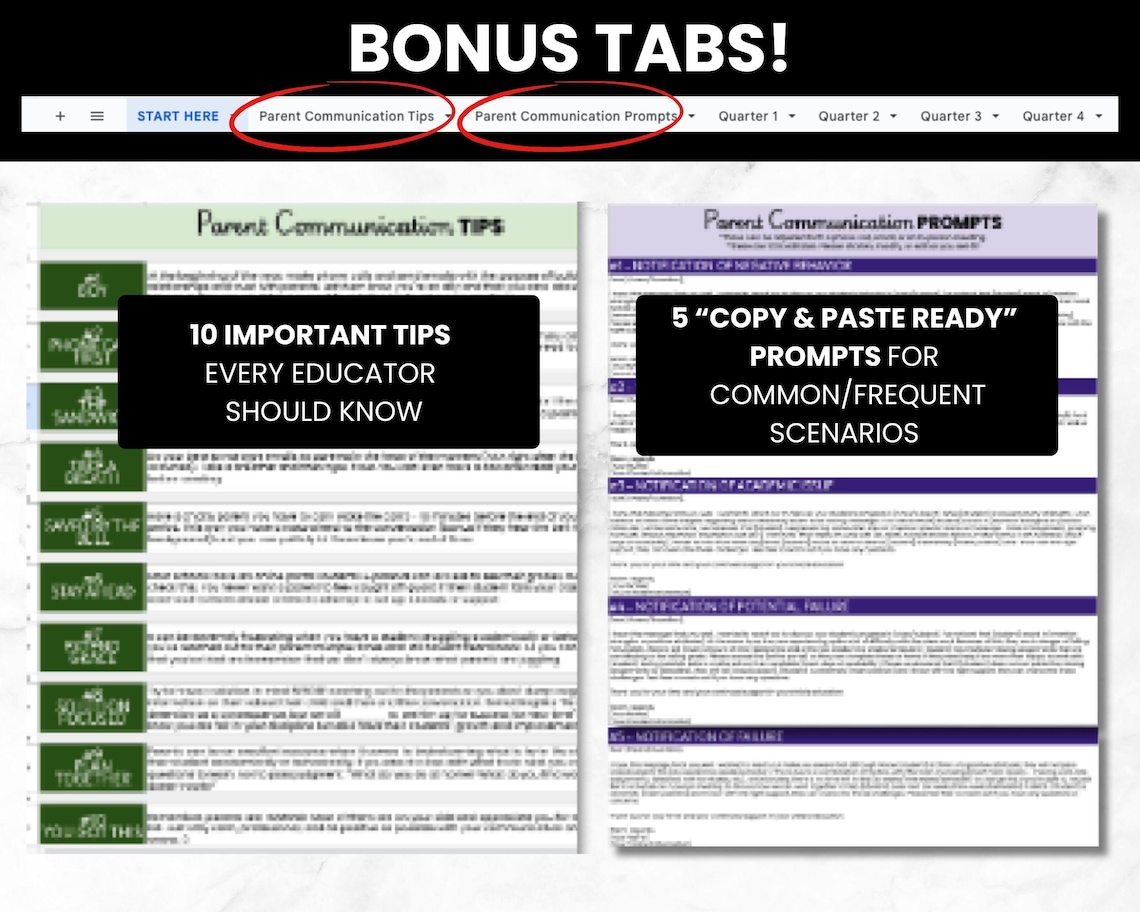 Digital Parent Communication Log for Teacher, Google Sheets Bookkeeping ...
