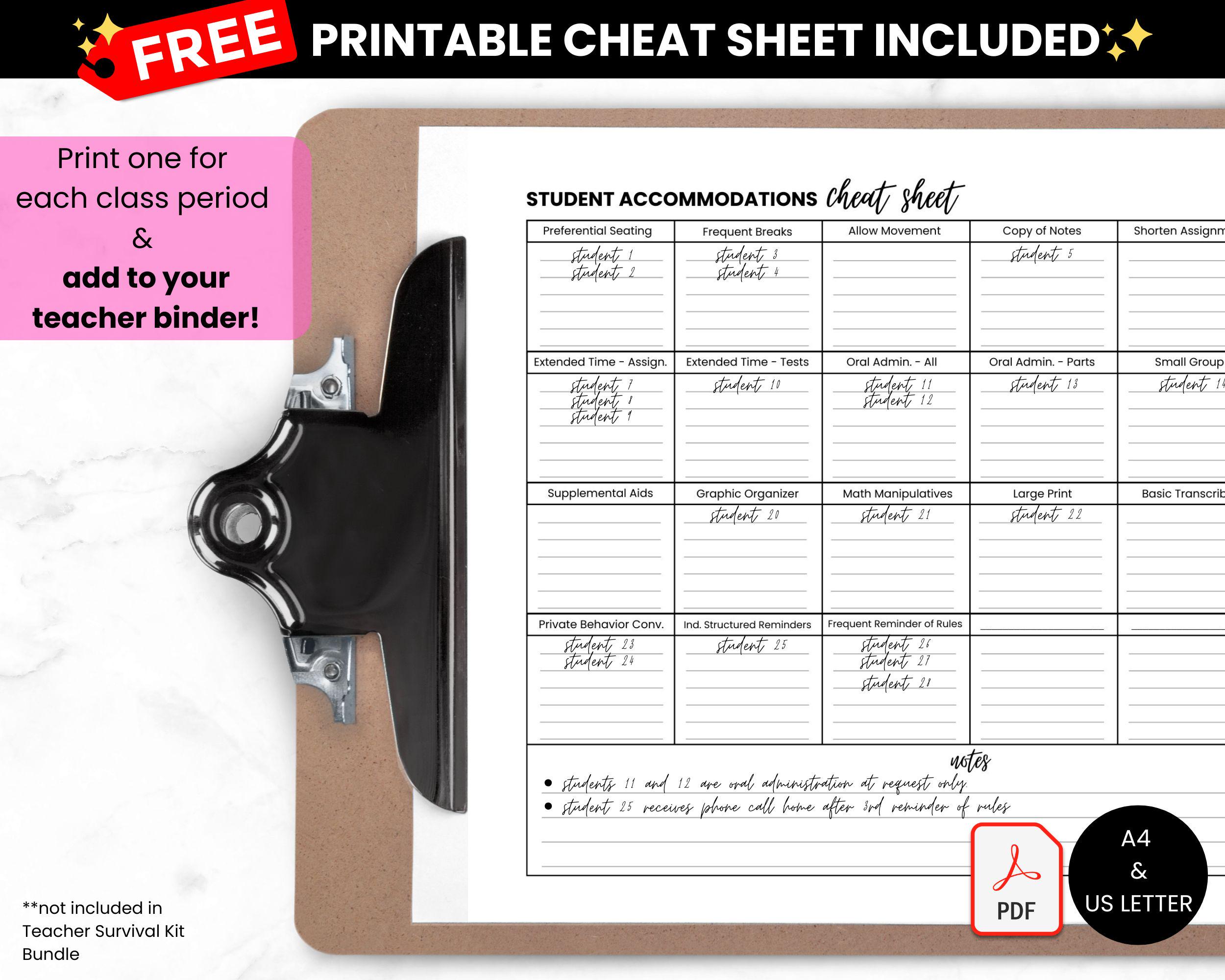 Digital Student Accommodation Overview Sheet for Teacher | Google ...