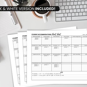 Student Accommodations Cheat Sheet for Teacher, IEP and 504 Tracker for ...