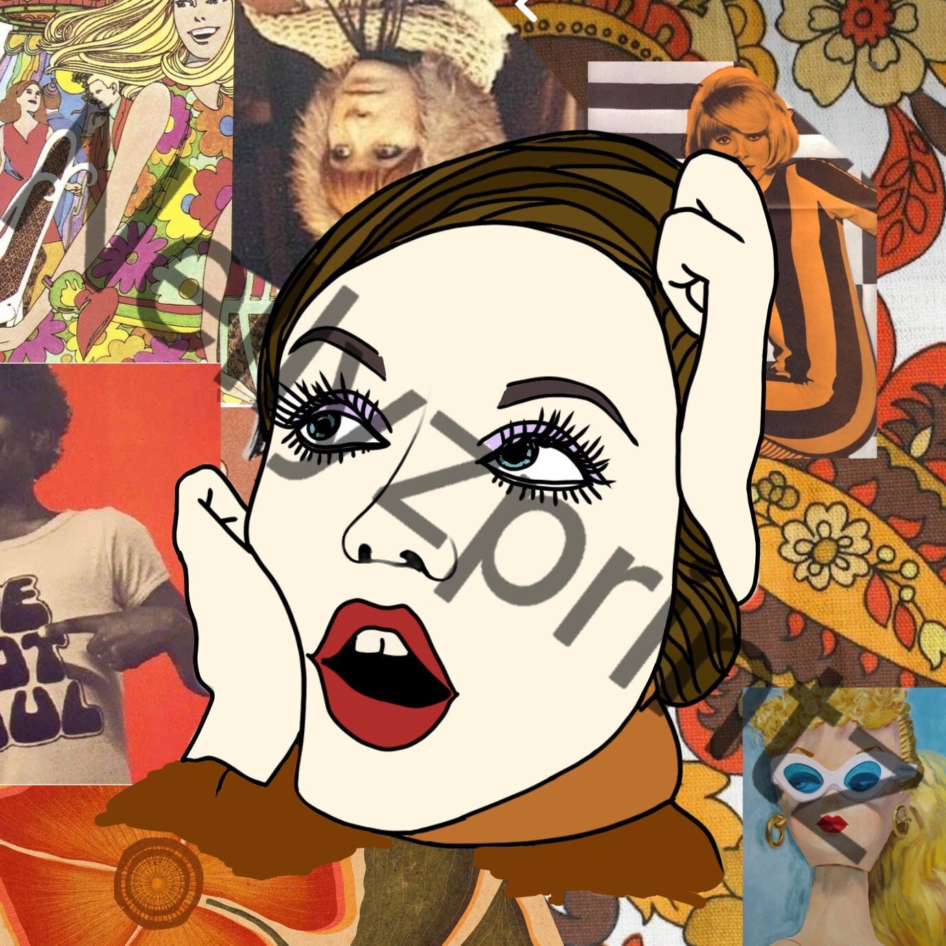 60s Style Art Print - Etsy