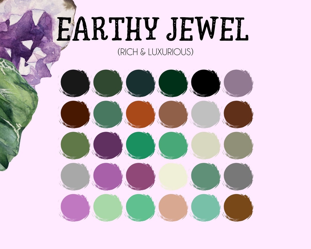 Earthy Jewel Tones rich & Luxurious Color Palette for Procreate ...