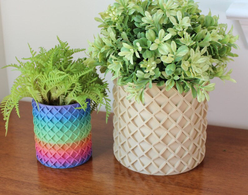 Lattice Planters Pot With Hidden Drip Tray, 3D Printed Home Decor Gift ...