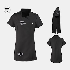 Custom Embroidered Beauty Tunic-personalised Logo or Text Blossom Short ...