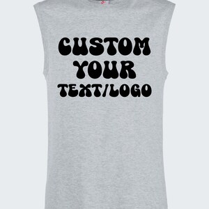 Personalised Text & Logo Tank Top, Create Your Design Printed Vest ...
