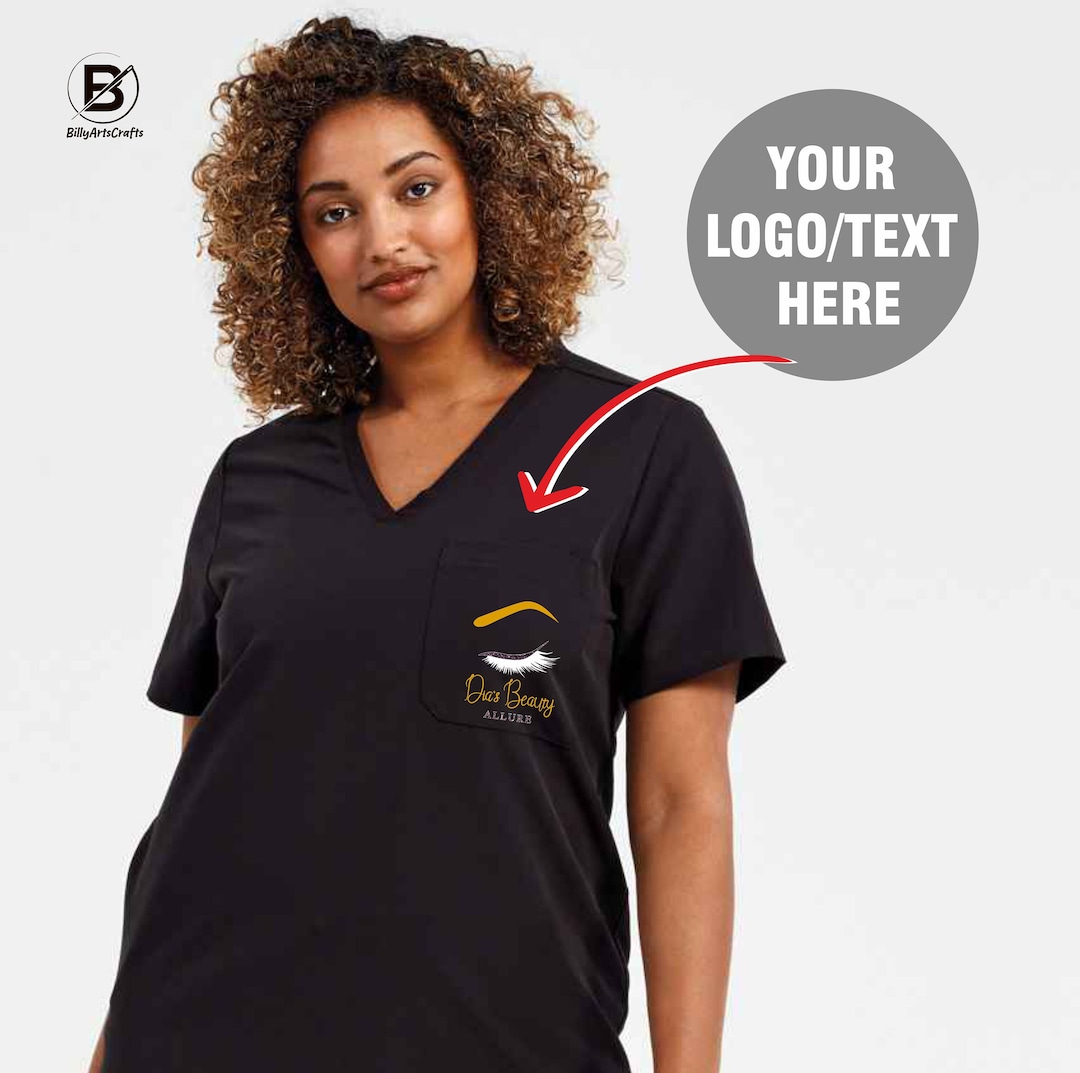 Personalised Logo Any Text Printed Tunics-custom Barbers Salon Tunic ...