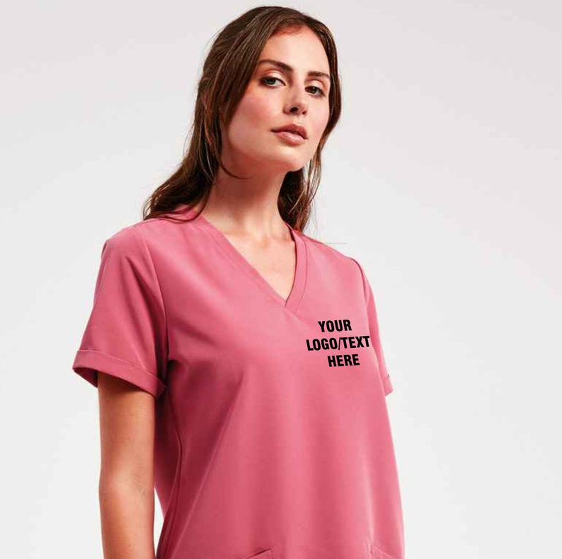 Personalised Logo Any Text Printed Tunics-beauty Salon Uniform ...