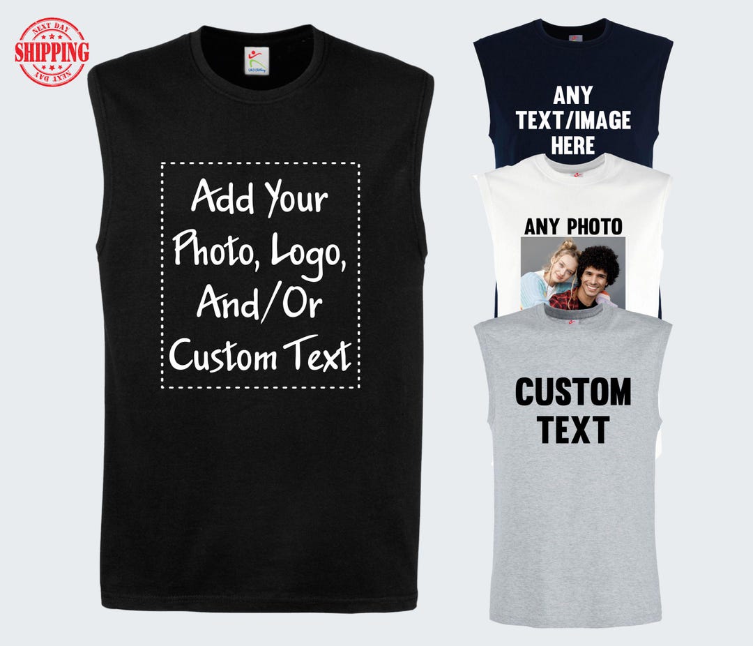 Personalised Text & Logo Tank Top, Custom Sports Team Tank Top, Create ...