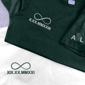Embroidered Infinity Symbol Shirt, Personalised Roman Numeral Date ...