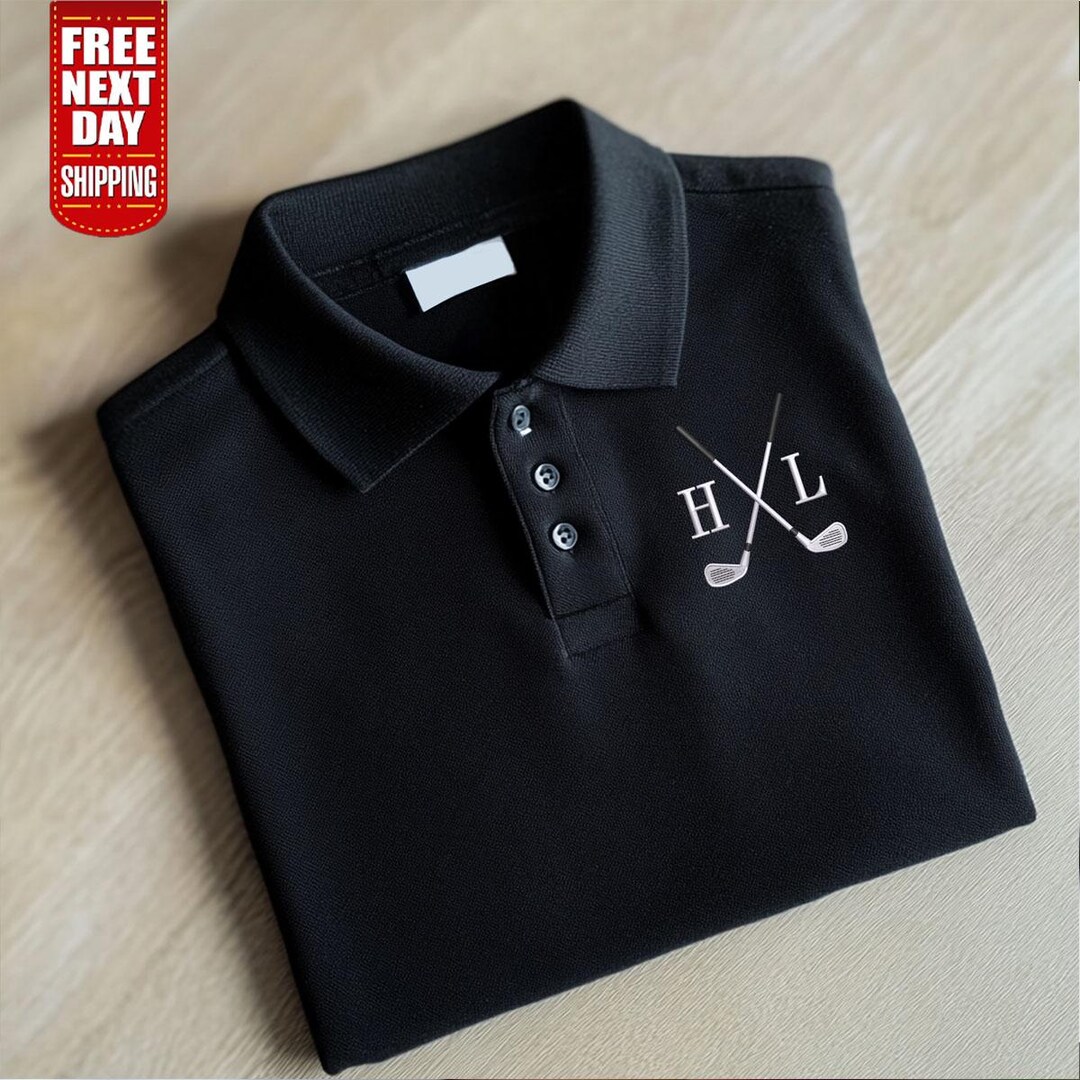 Personalised Monogram Golf Polos, Embroidered Mens Golf Polo Shirt ...