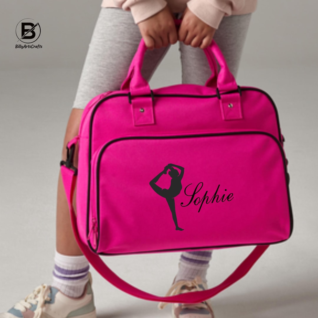 Personalised Gymnastics Dance Bag, Custom Name Printed Dancer Logo Bag ...