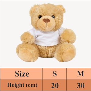Personalised Teddy Bear, Custom Photo/text Printed Teddy Bear Shirt ...