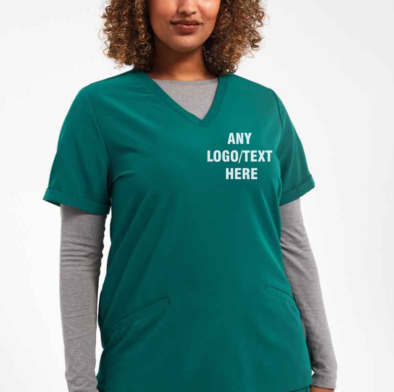 Personalised Logo Any Text Printed Tunics-beauty Salon Uniform ...