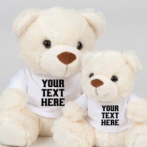 Personalised Teddy Bear, Custom Photo/text Printed Teddy Bear Shirt ...