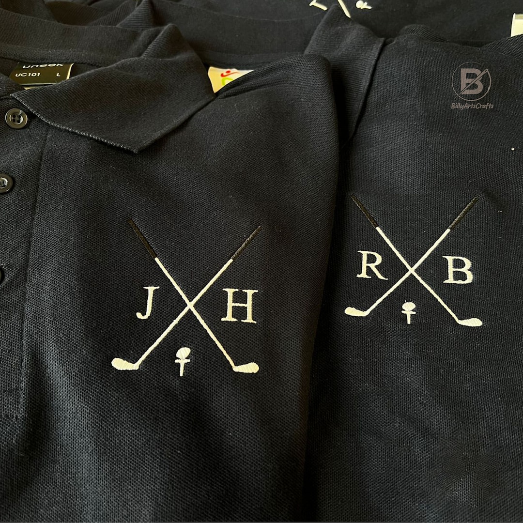 Personalised Embroidered Mens Polo Shirt, Custom Golf Monogrammed ...