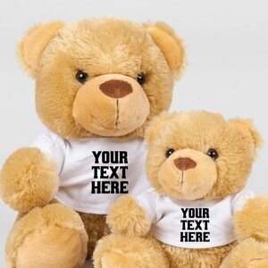 Personalised Teddy Bear, Custom Photo/text Printed Teddy Bear Shirt ...