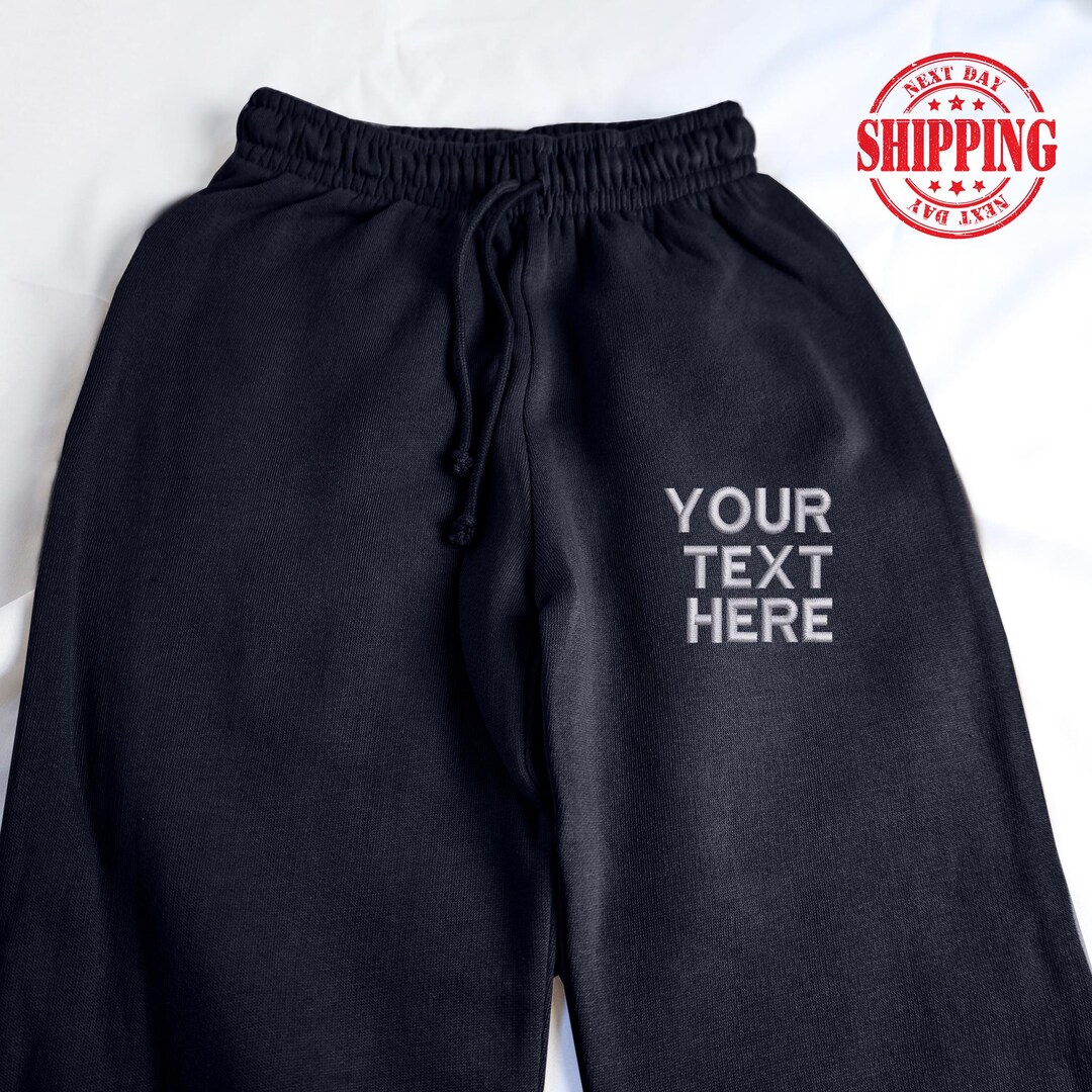 Custom Embroidered Name/text Joggers, Kids Name Lounge Wear Joggers ...