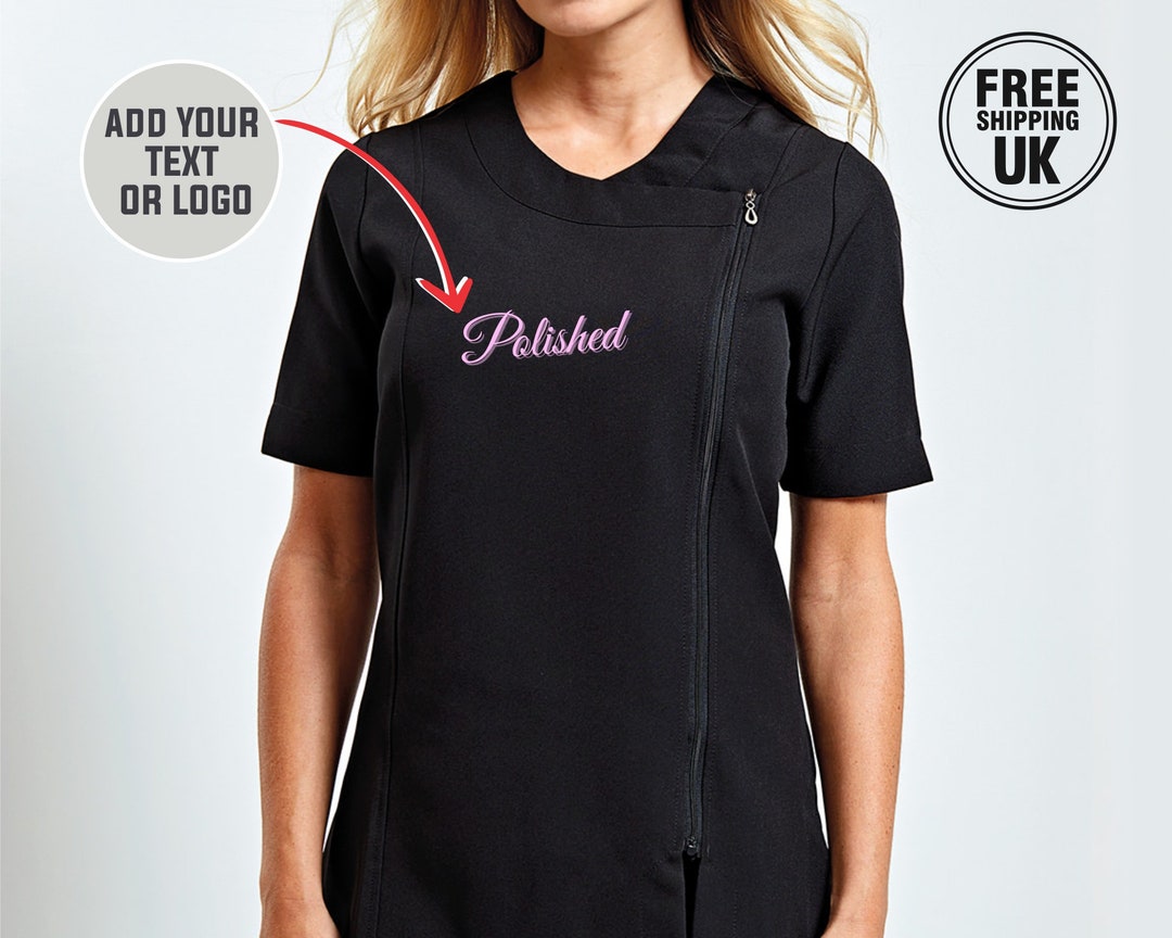 Custom Barbers Salon Tunic, Personalised Company Name/logo Printed Full ...