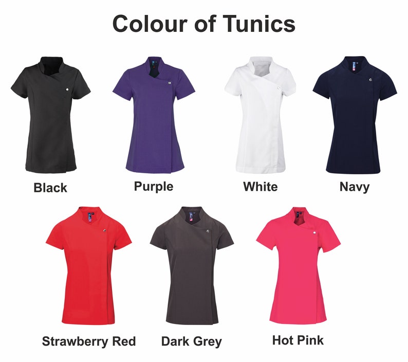 Custom Embroidered Beauty Tunic With Logo or Text, Personalised Salon ...