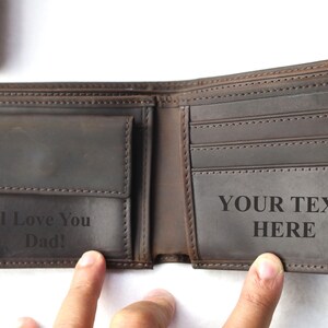Personaised Engraved Wallets for Mens, Groomsman Leather Bifold RFID ...