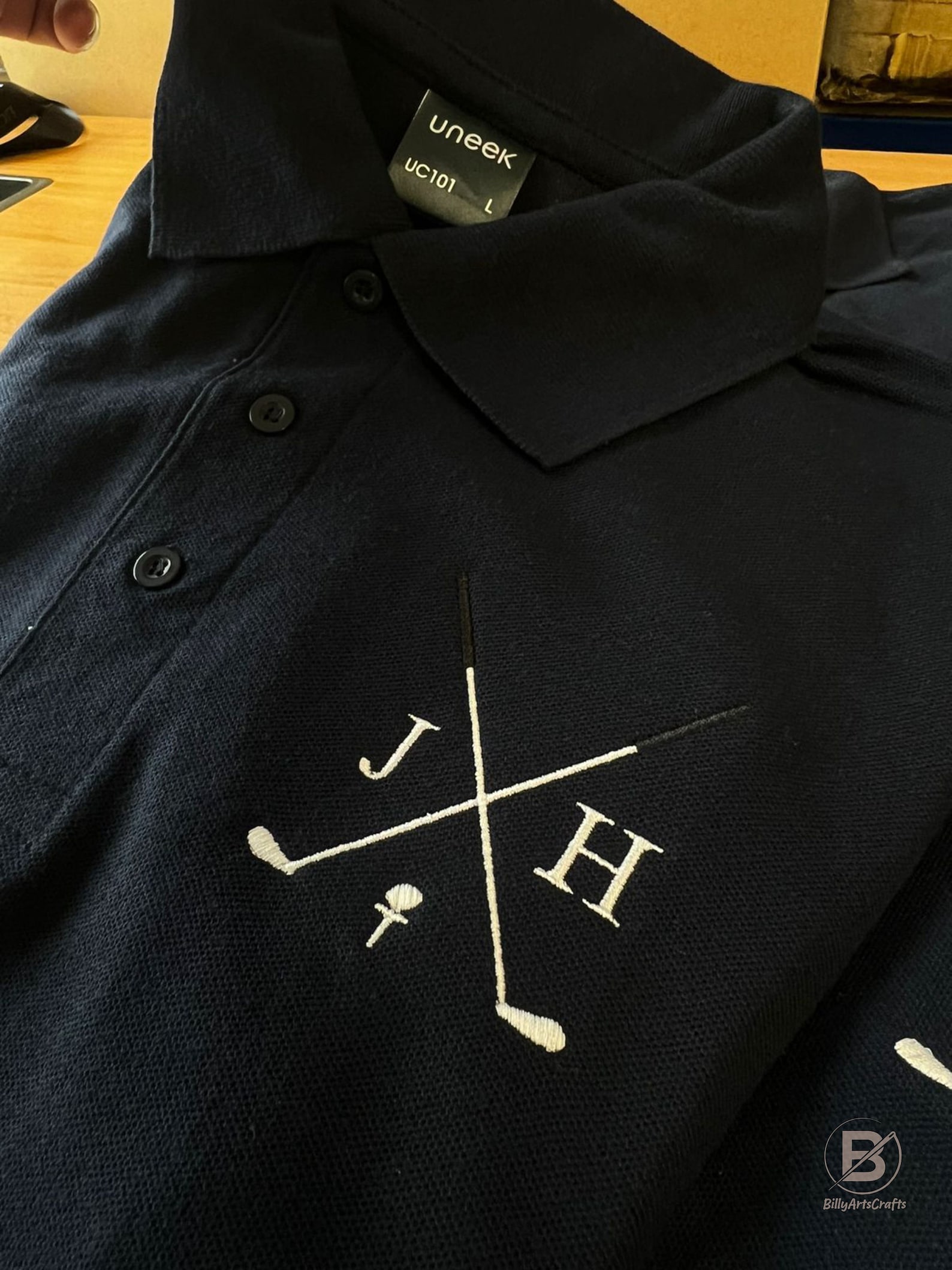Personalised Embroidered Mens Polo Shirt, Custom Golf Monogrammed ...