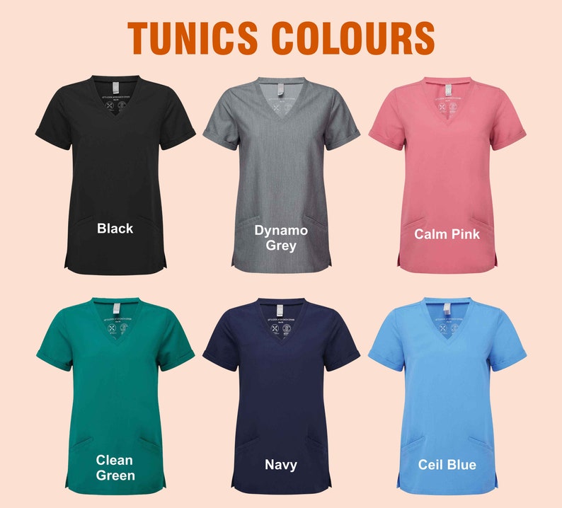 Personalised Logo Any Text Printed Tunics-beauty Salon Uniform ...