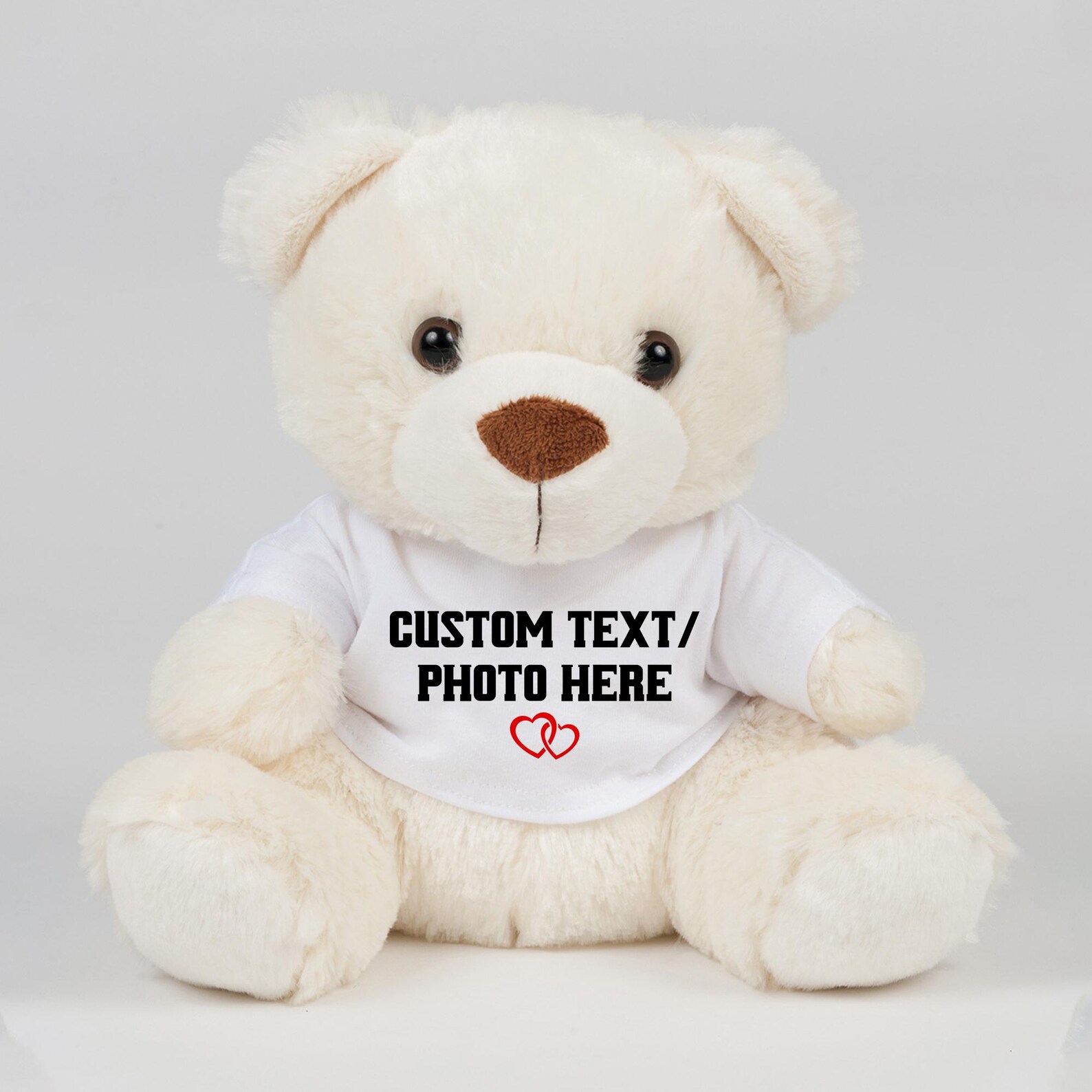 Personalised Teddy Bear, Custom Photo/text Printed Teddy Bear Shirt ...