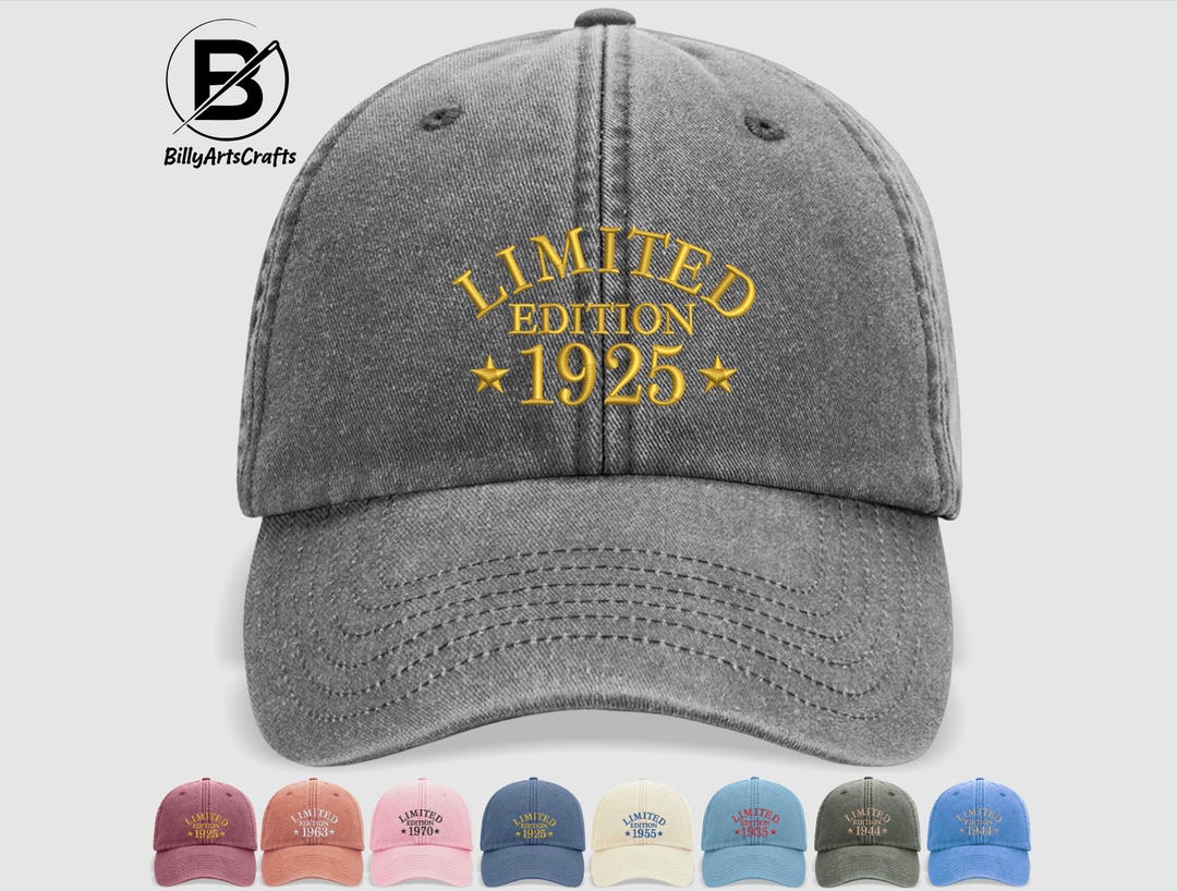 Custom Embroidered Age Cap, Personalized Birthday Hat, 50th 60th 70th ...