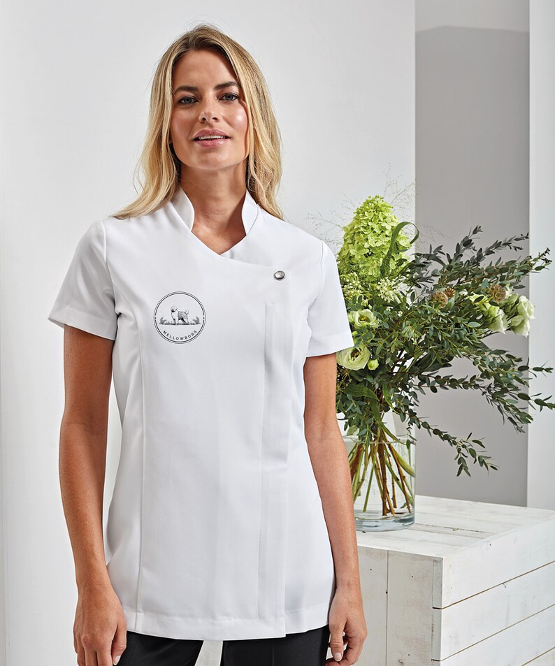 Custom Barbers Salon Tunic-personalised Logo With Text Printed Tunics ...