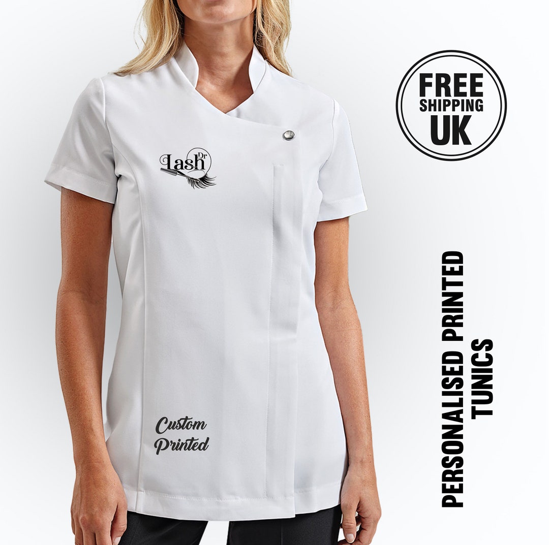 Personalised Logo With Text Printed Tunics-custom Barbers Salon Tunic ...