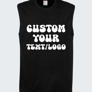 Personalised Text & Logo Tank Top, Create Your Design Printed Vest ...