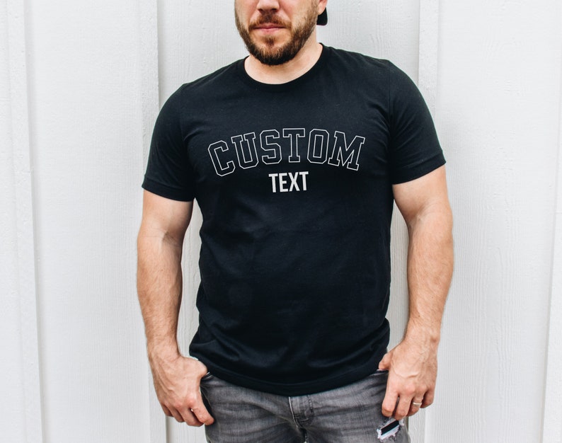 Personalised Text Printed Shirt, Custom Double Text T-shirt, Comfy ...