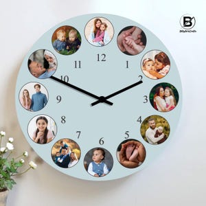 Personalised Family Photos College Clock, Custom Memorial Pictures ...