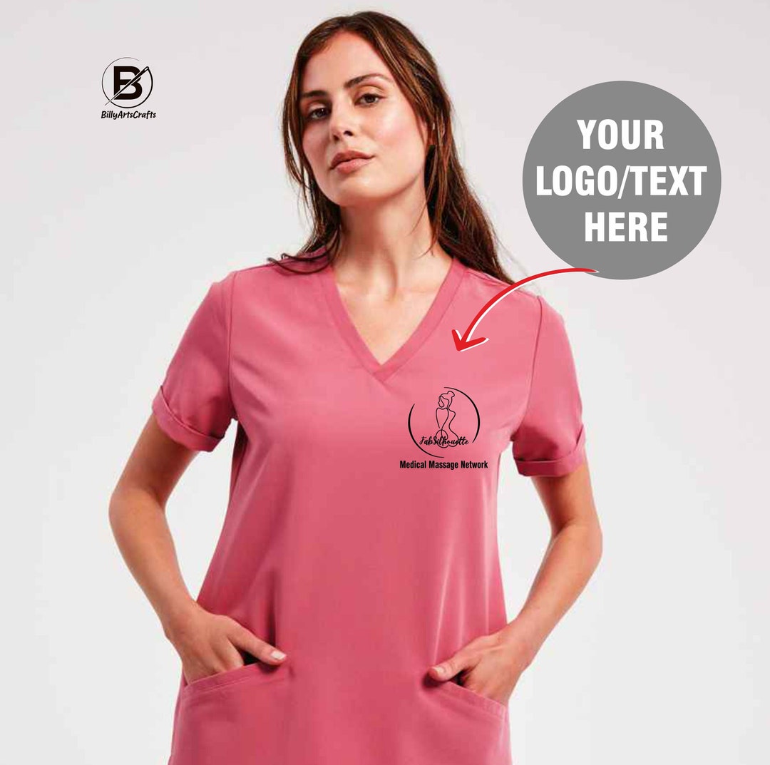 Personalised Logo Any Text Printed Tunics-beauty Salon Uniform ...