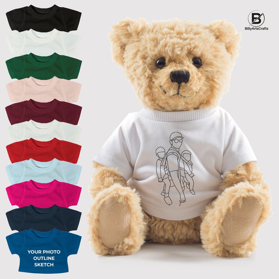 Custom Photo Portrait Teddy Bears Shirt, Personalised Embroidered ...