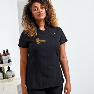 Custom Embroidered Beauty Tunic-personalised Logo or Text Blossom Short ...